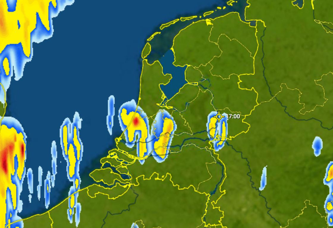 Het gaat hozen en donderen in de regio, maar waar? ‘Sommige delen ...