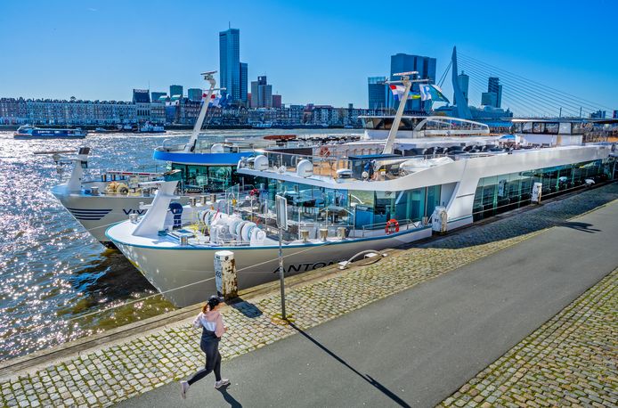 Drie, soms wel vier rijen dik: riviercruises doen massaal Rotterdam aan ...