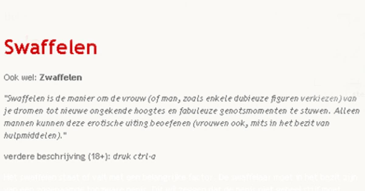 Swaffelen uitgeroepen tot woord van het jaar | Binnenland | hln.be