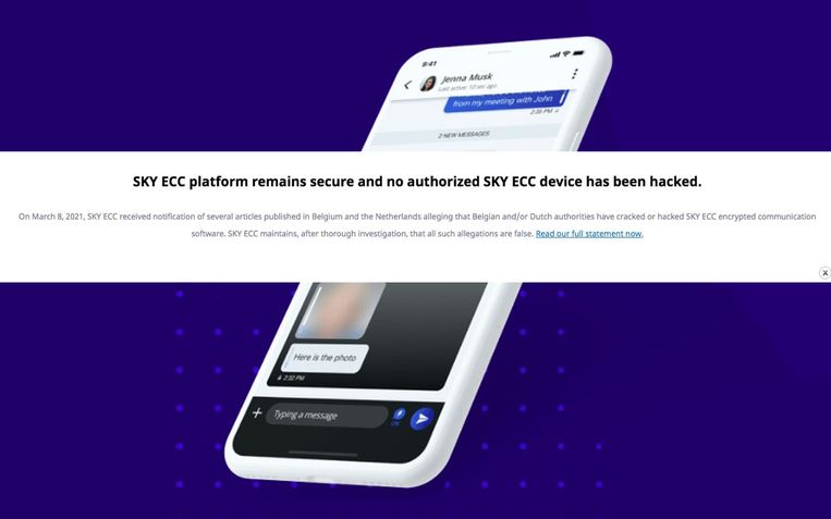 Berichtendienst Sky ECC ontkent dat systeem gekraakt is door ...