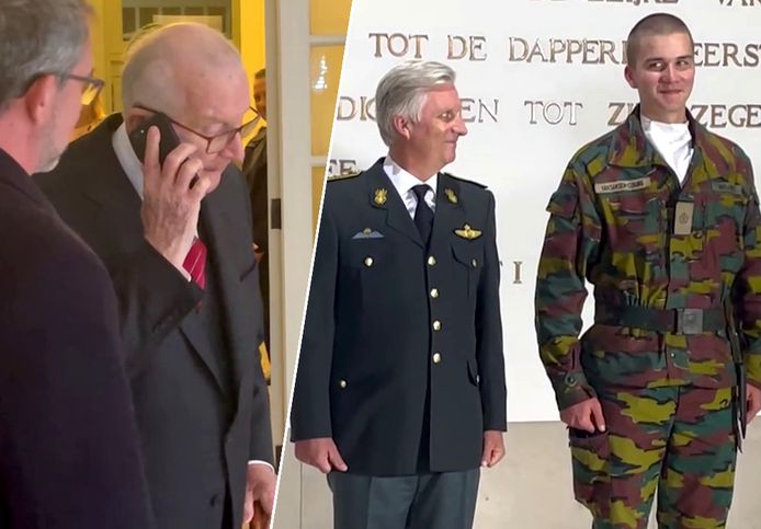 Oeps, koning Albert krijgt plots telefoon van Paola tijdens fotomoment ...