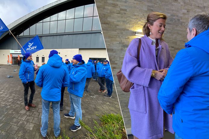 Politievakbond VSOA voert actie aan Nekkerhal tijdens partijcongres van CD&V: “Politieke ...