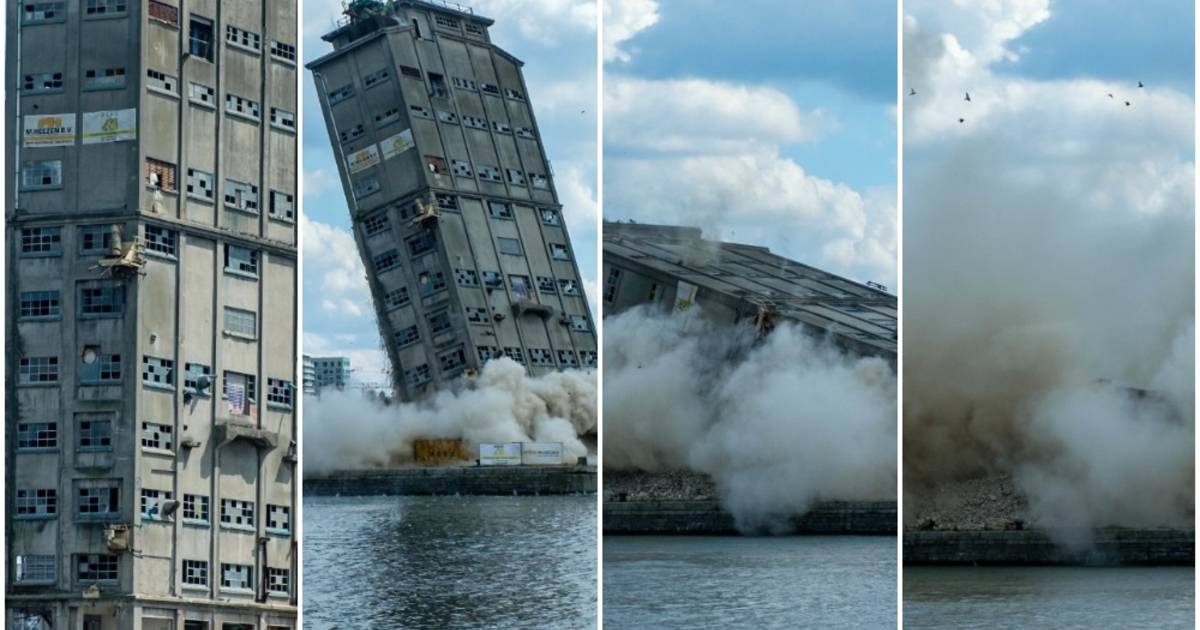 Toren SAMGA-gebouw stort in na gecontroleerde explosie in haven van ...