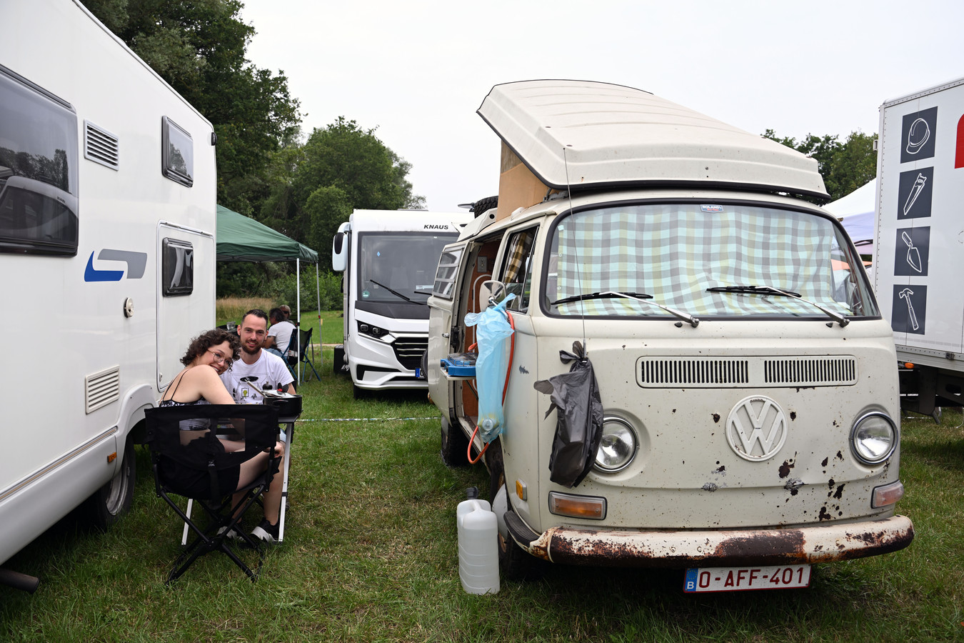 Op de nieuwe mobilhomecamping van Rock Werchter staan enkele pareltjes ...