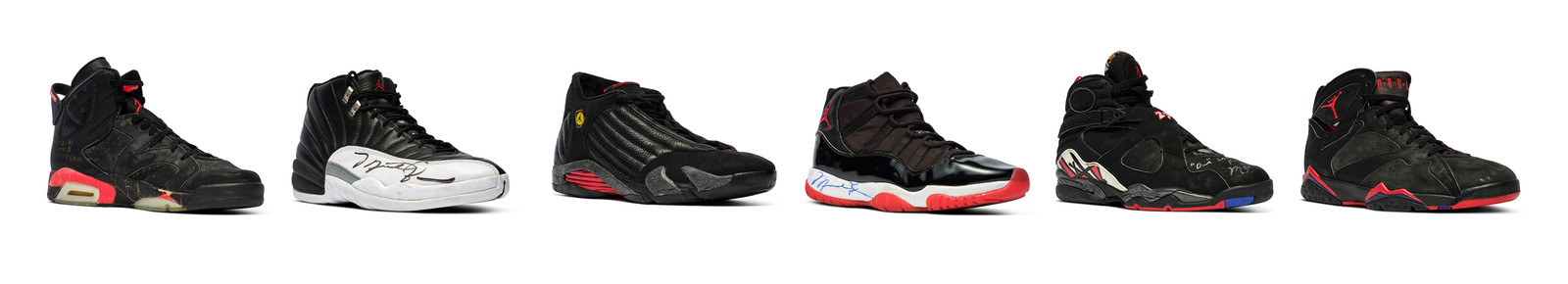 Collectie oude sneakers van basketbalicoon Michael Jordan geveild voor ...
