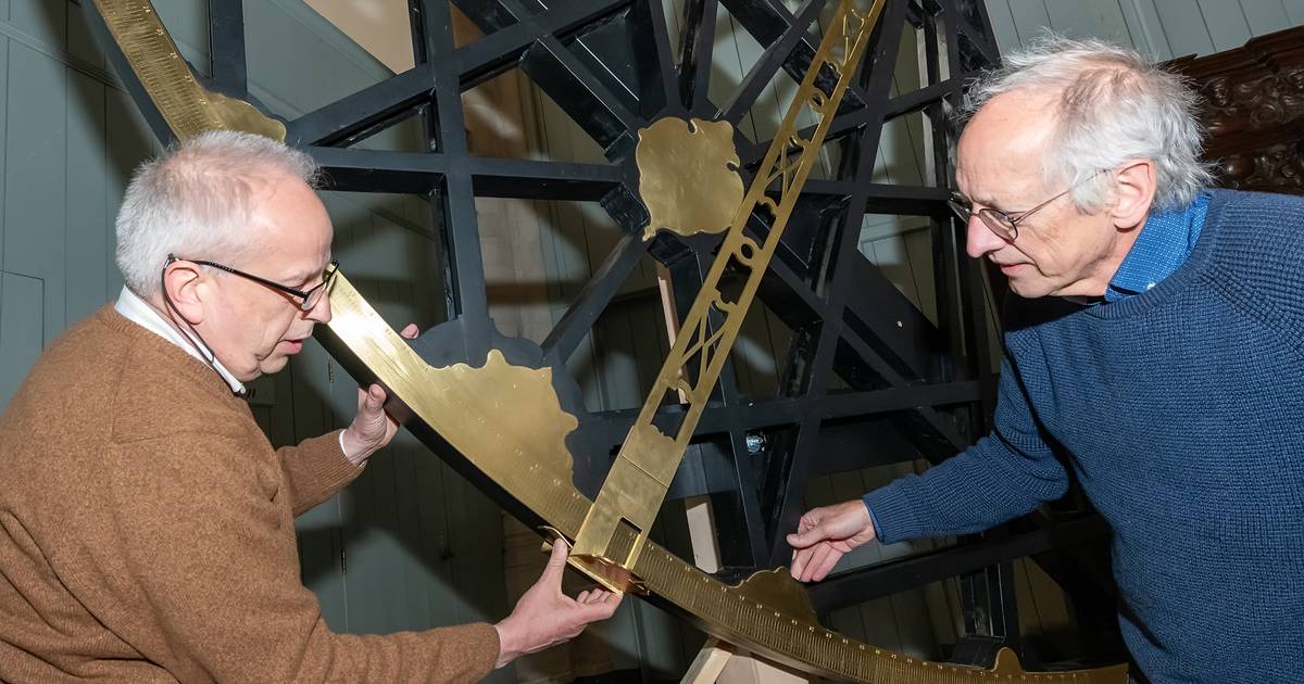 Replica van kwadrant van wereldberoemde geleerde Snellius in torenkamer ...