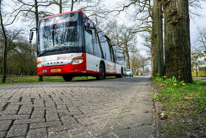 Glaswerk trilt als bussen over de klinkers van de Heiligenbergerweg ...