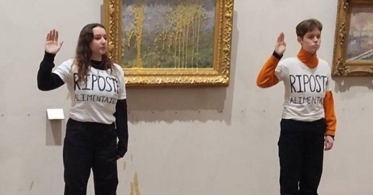 Le tableau “Le Printemps” de Claude Monet aspergé de soupe au musée des ...