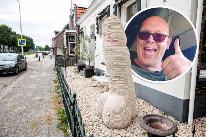 Na uit de hand gelopen grap moet Willie zijn betonnen piemel uit voortuin halen: ‘Ik doe hem ...