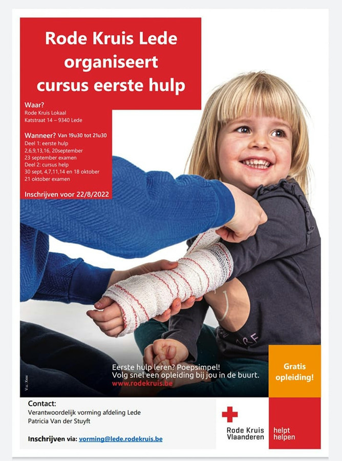 Gratis EHBO-cursus bij Rode Kruis Lede | Foto | hln.be