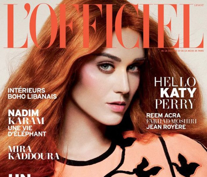 Katy Perry als rosse vamp op cover van Frans magazine | Celebrities ...