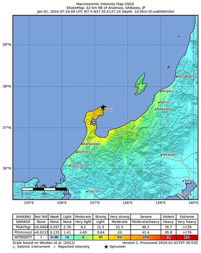 Vier doden na zware aardbevingen in Japan, tsunamialarm afgeschaald ...