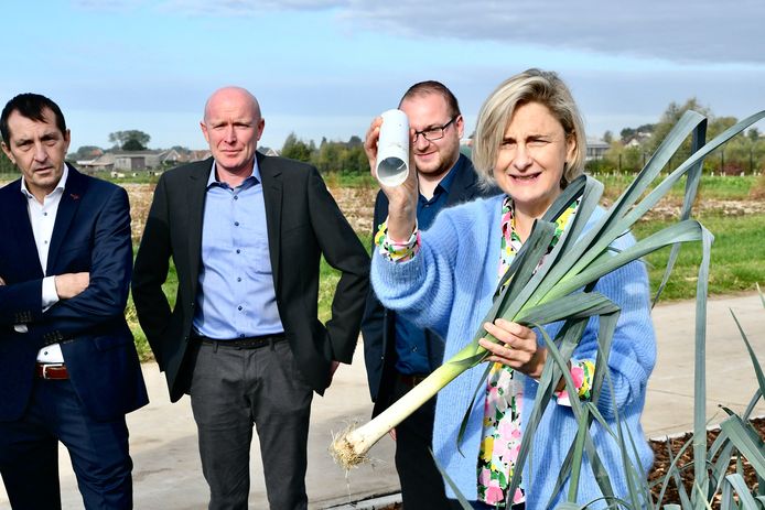 Inagro demonstreert nieuwe kweekmethode voor prei aan minister Crevits ...