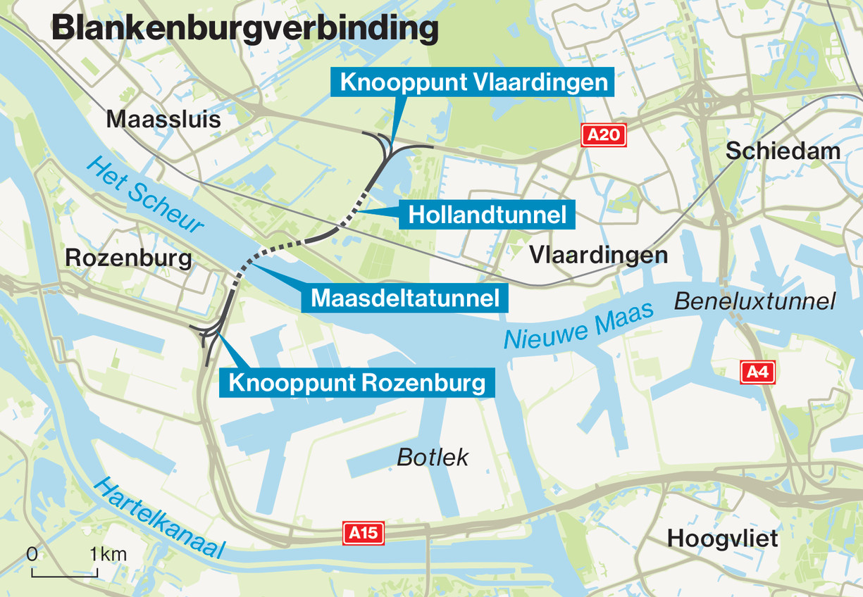 Op deze dagen worden tunneldelen van Blankenburgverbinding afgezonken ...