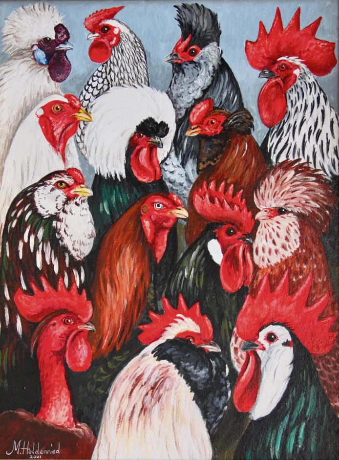 Kip en hoender op schilderij. Zo zijn deze dieren er toch bij op de ...