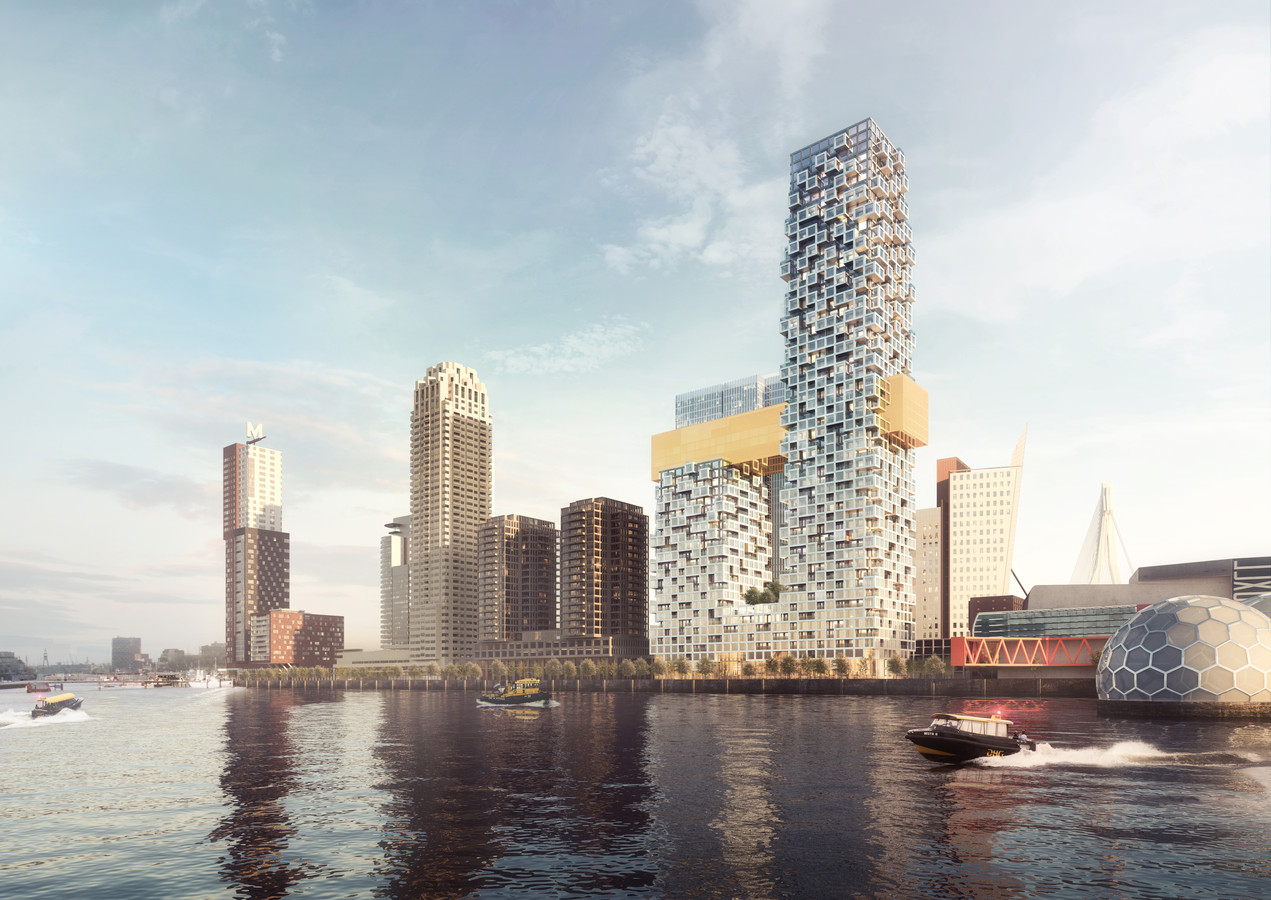 De Sax wordt de op een na hoogste woontoren van het land, met een ...