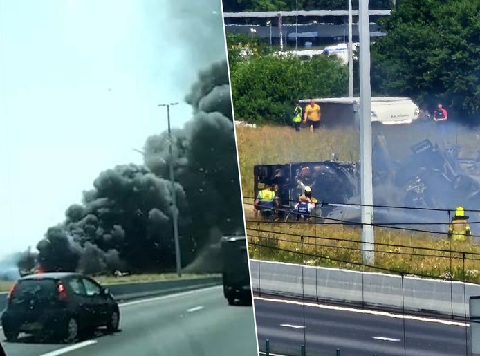 KIJK. E19 richting Nederland nog heel de avond afgesloten na zwaar ...