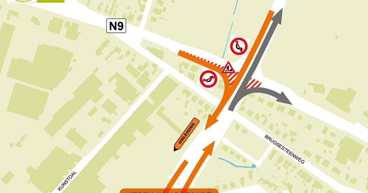 Maandag werken aan kruispunt ‘Den Teut’ (maar niet tijdens de spits) | Eeklo | hln.be