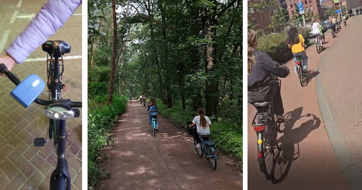 Kinderen van Amersfoortse basisschool op de snuffelfiets voor gezonde lucht | Amersfoort | AD.nl