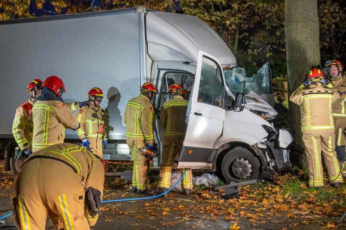 Bestuurder van bakwagen raakt zwaargewond bij botsing tegen boom in Sterksel | Cranendonck ...