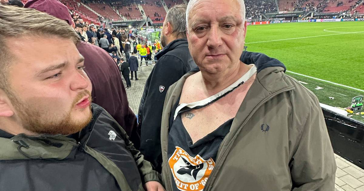 West Ham-fan Knollsy die AZ-hooligans wegsloeg, krijgt staande ovatie ...