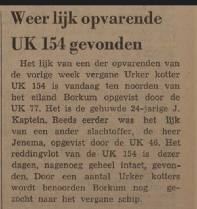 Urker kotter die in 1967 in storm verging in Duitse Noordzee gevonden ...