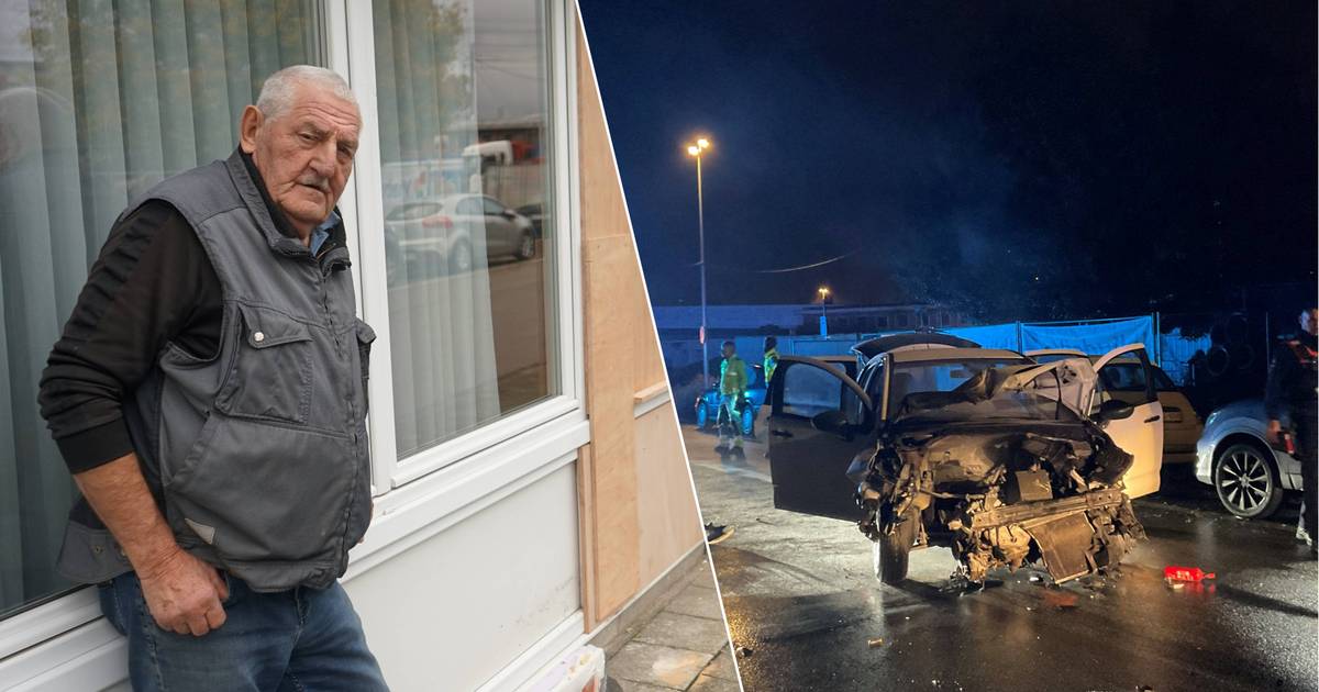 Ex-portier Werner (77) zet sprintje in nadat bestuurder (19) wegvlucht ...