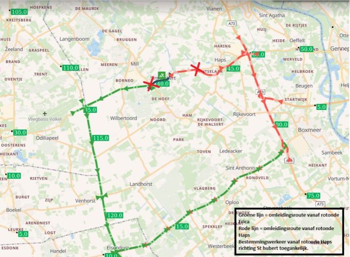 N264 bij Haps een week afgesloten, omleiding richting A73 | Maashorst | AD.nl