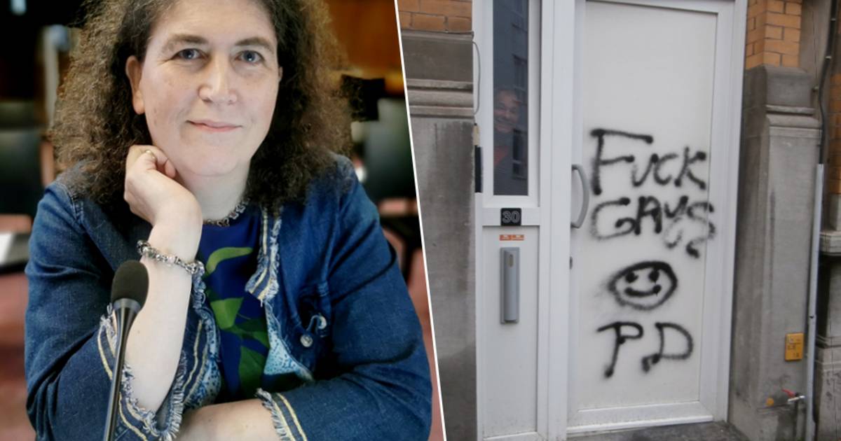 Voordeur Sandra Storme (Vlaams Belang) beklad met lesbofobe graffiti ...