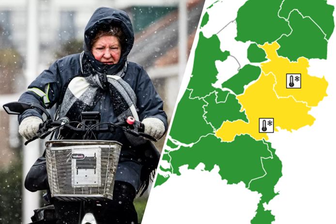 Code geel in delen van het land om hevige kou: gevoelstemperatuur daalt ...