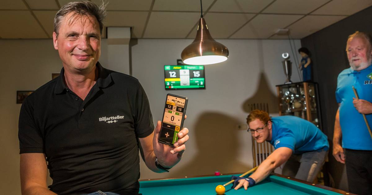 Twentse uitvinding: biljart-scorebord, bediend via app op de telefoon ...
