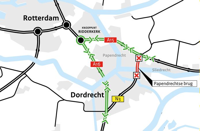 Papendrechtse brug opnieuw een weekend dicht vanwege werk aan N3 ...