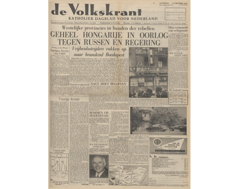 Voor de Volkskrant luidde de Hongaarse opstand het einde van het ...