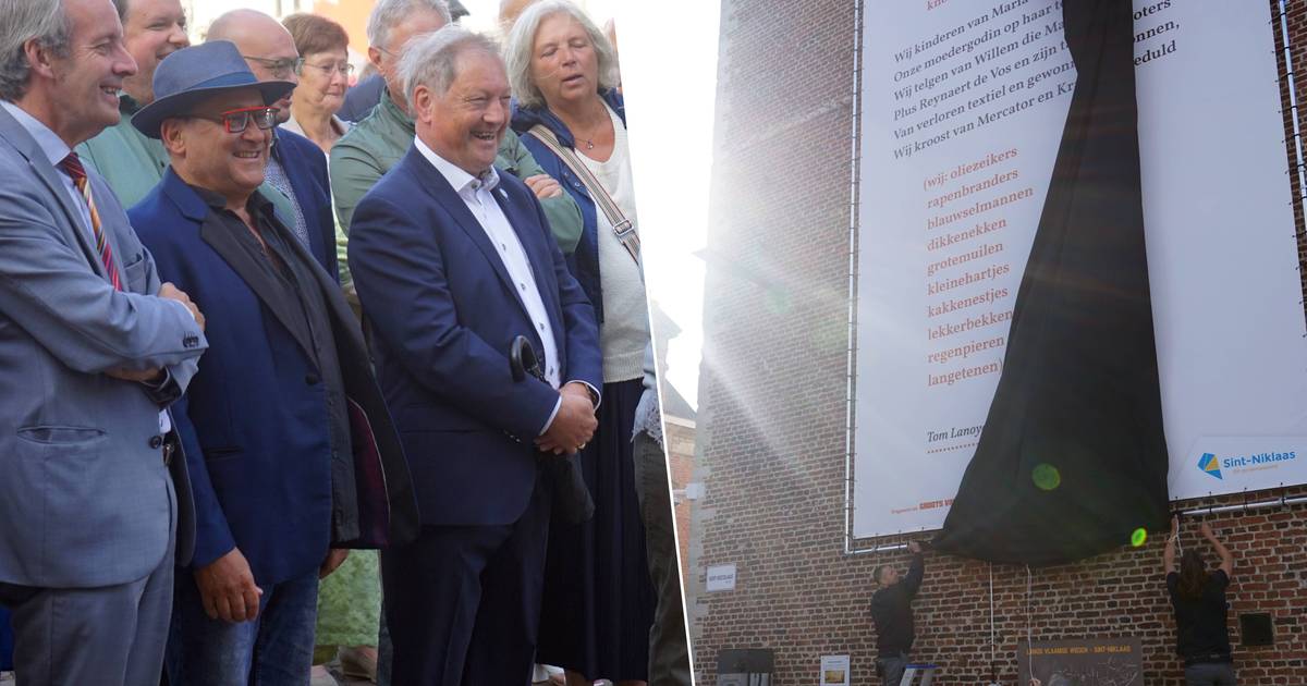 Gevelgedicht aan Cipierage voor slagerszoon Tom Lanoye die 65 kaarsjes ...