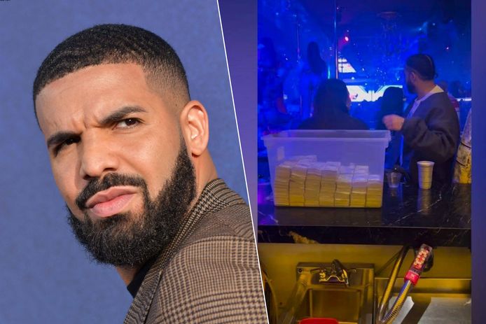 Drake neemt 250.000 dollar mee naar stripclub... in een Tupperware-doos ...