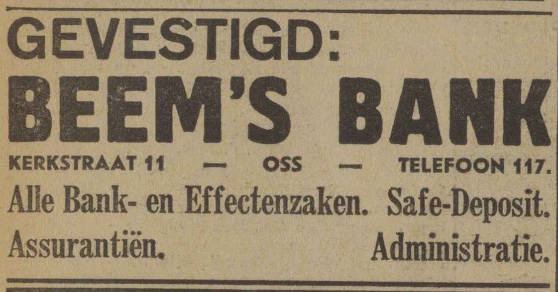 Van alle bankiers in Oss liet alleen Jozeph Beem een droevig spoor na ...