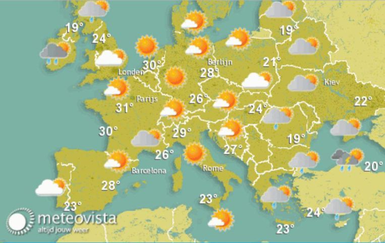 Waarom het hier dit weekend warmer wordt dan in Griekenland en Turkije