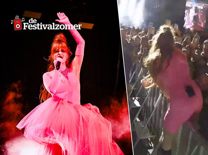 En weg is ze: Merol duikt publiek in tijdens optreden op Rock Werchter ...