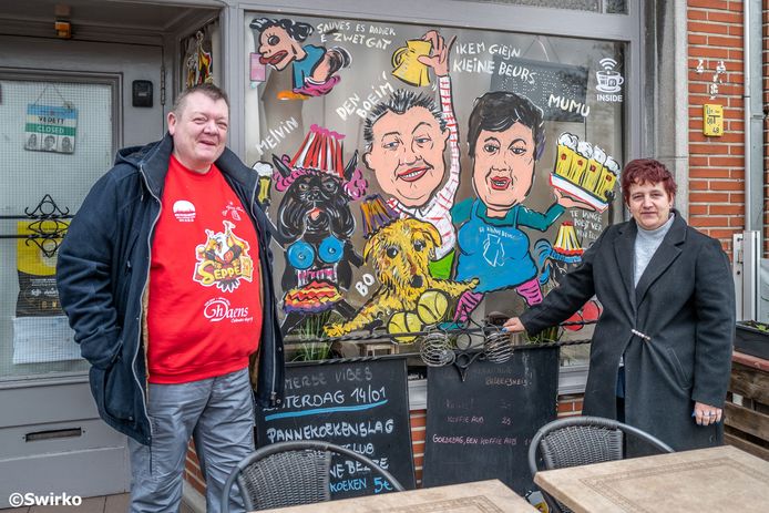 ‘Roiteklasjen’ is begonnen: “De Kleine Beurs eerste café van Aalst met beschilderde ruiten ...