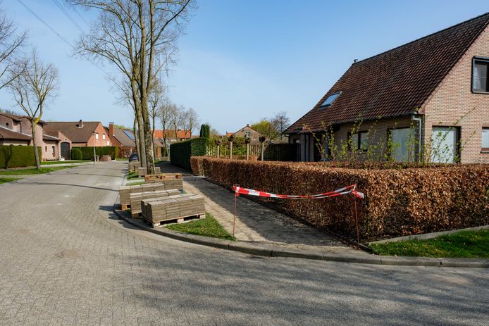 Anjerstraat wordt onthard: voetpad moet wijken voor groen | Niel | hln.be