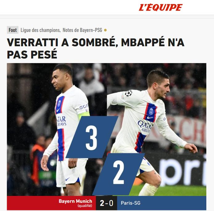 Internationale pers is streng en roept PSG op om van nul te herbeginnen ...