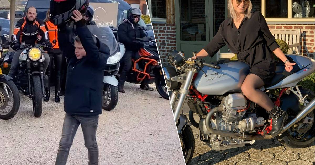 Jules (8) zorgt voor magisch moment op begrafenis mama Anaïs (33): “Haar helm in de lucht, met ...