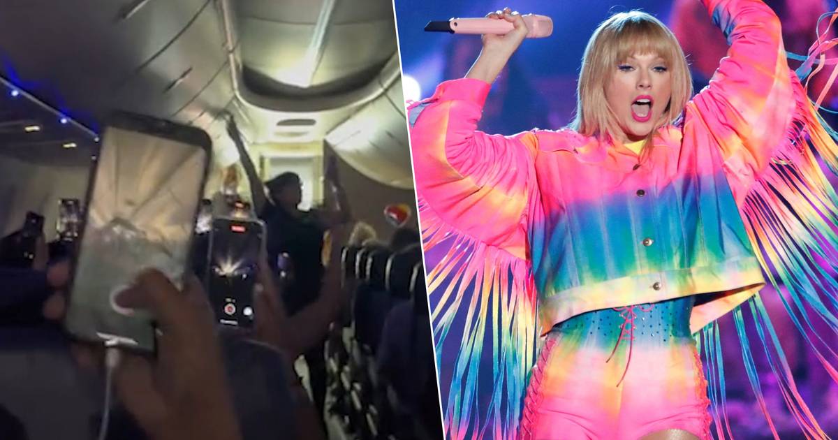 KIJK. Taylor Swift-fans nemen al zingend vertraagd vliegtuig over ...