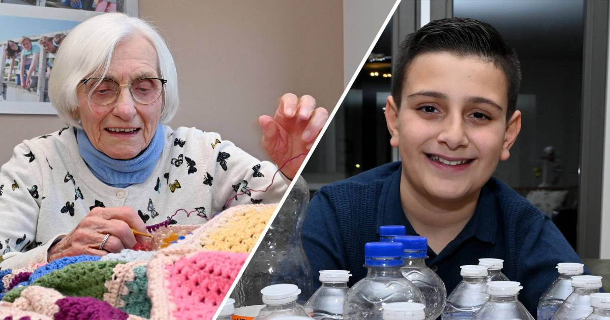 Eymen (11) en Ciska (88), jong en oud, in actie voor slachtoffers ...