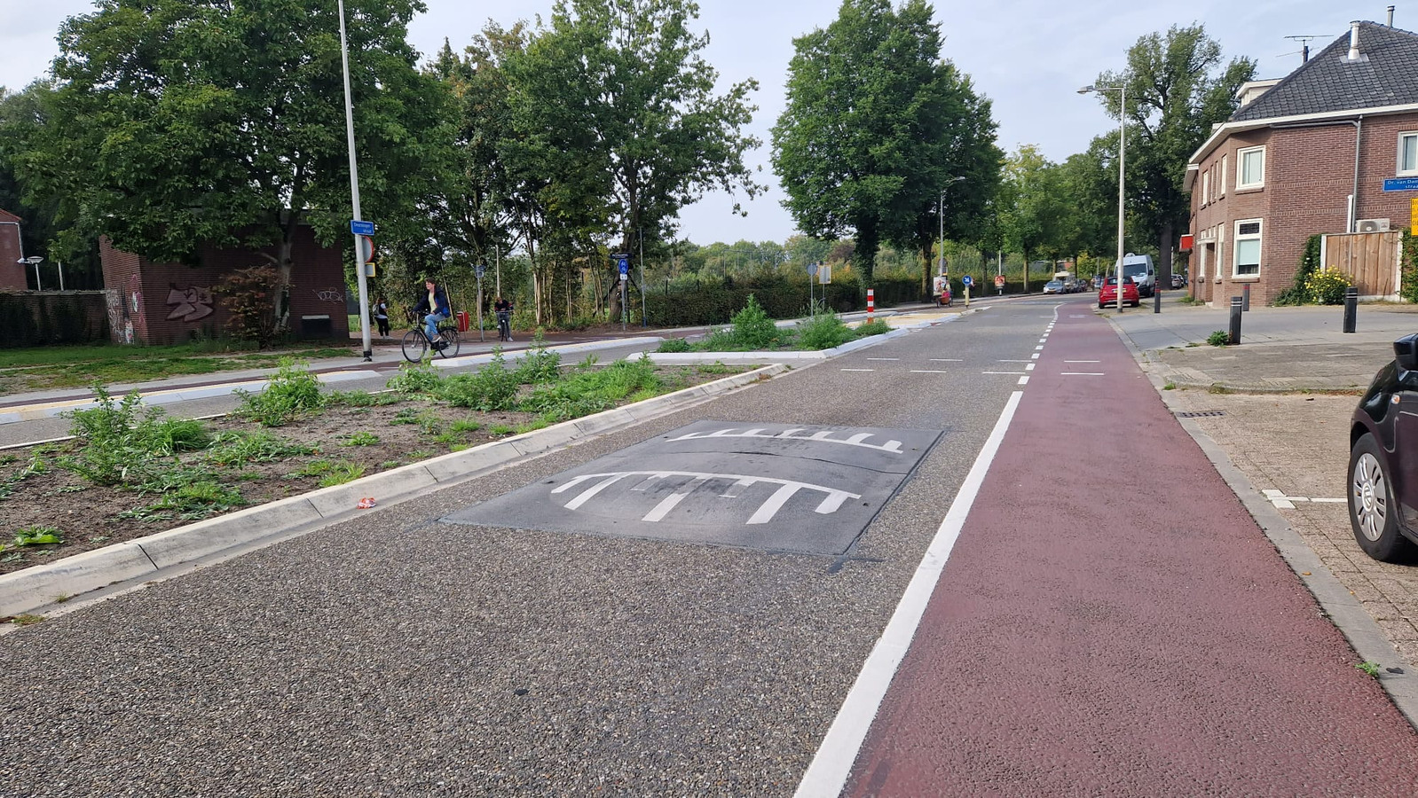 Fietsers in de verdrukking in Noord, voor afgeschermde fietsstroken is ...