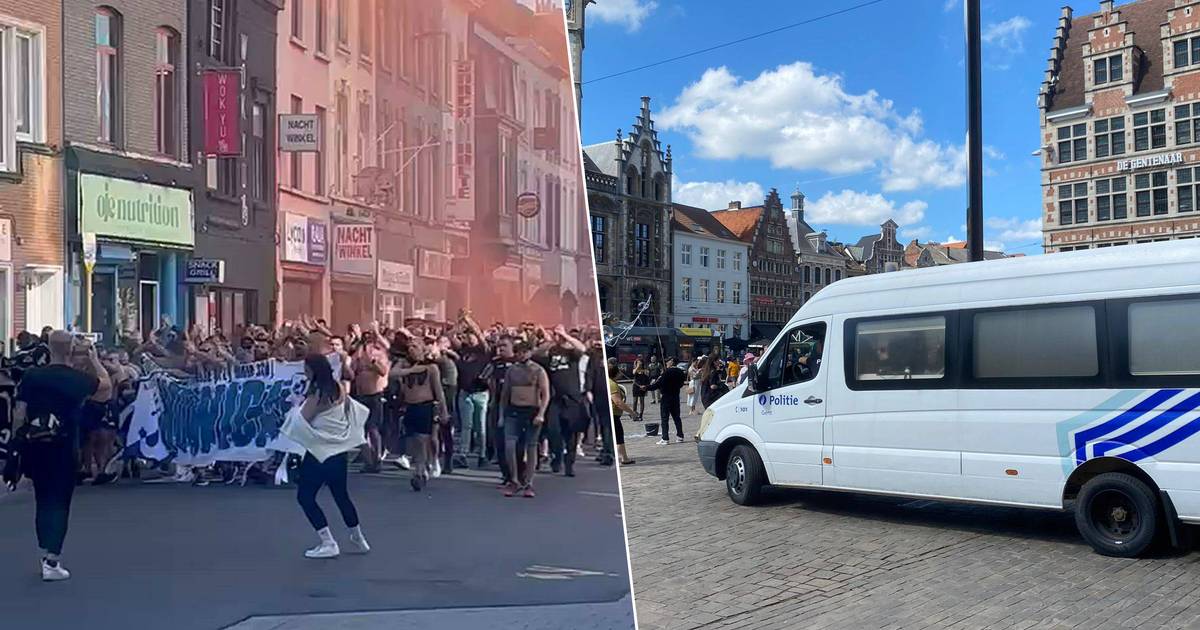 Poolse supporters strijken neer in Gents stadscentrum: politie op haar ...
