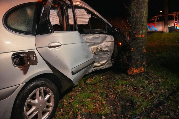Auto raakt van weg en klapt met zijkant tegen boom in Beek en Donk, vier inzittenden gewond | De ...
