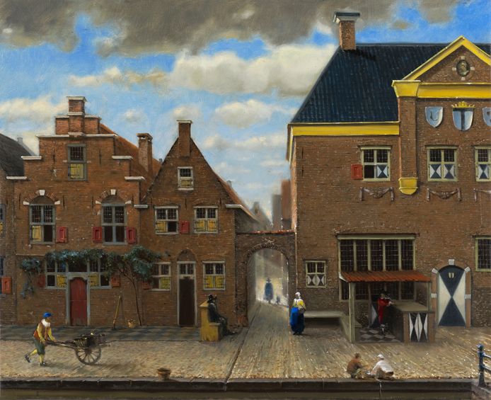 Het verdwenen straatje van Johannes Vermeer, geschilderd door Titus Meeuws, in Den Bosch te zien ...