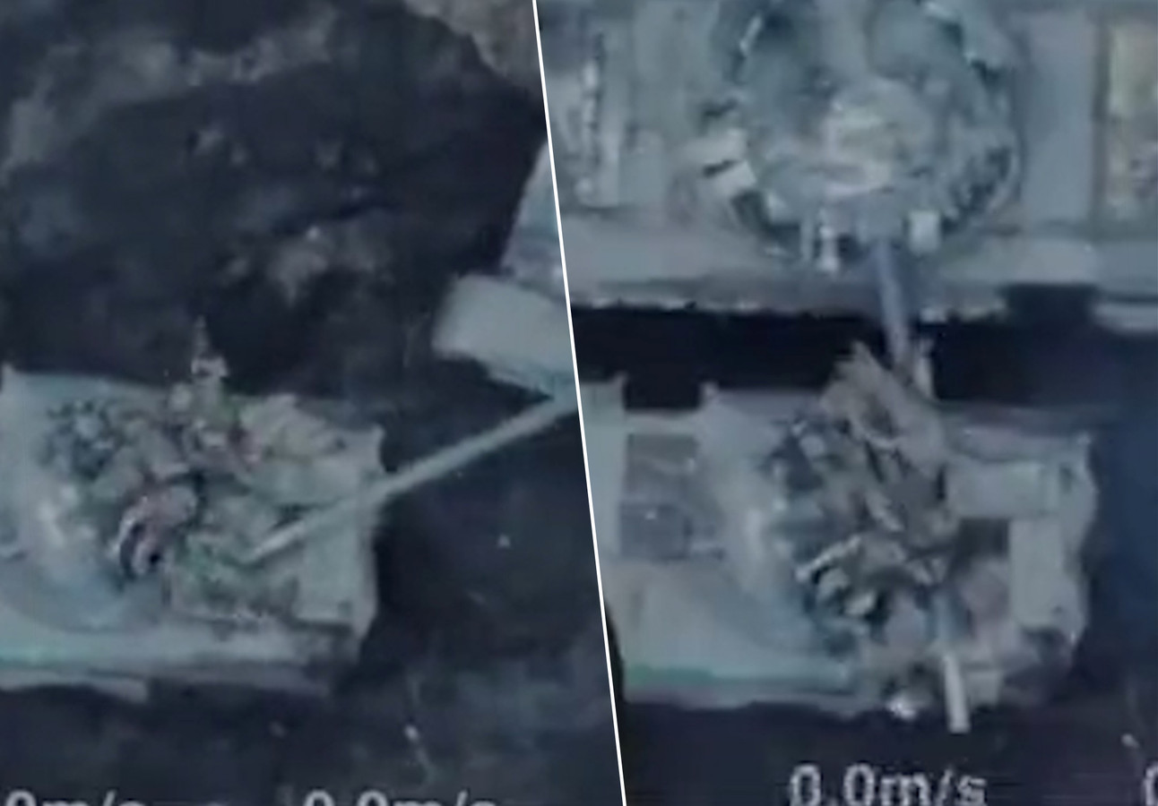 KIJK. Russische tank maait eigen soldaten omver met loop van tank ...