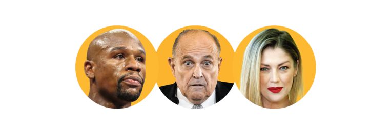 De mensen: Floyd Mayweather, Rudy Giuliani, Kelly Pfaff | De Morgen